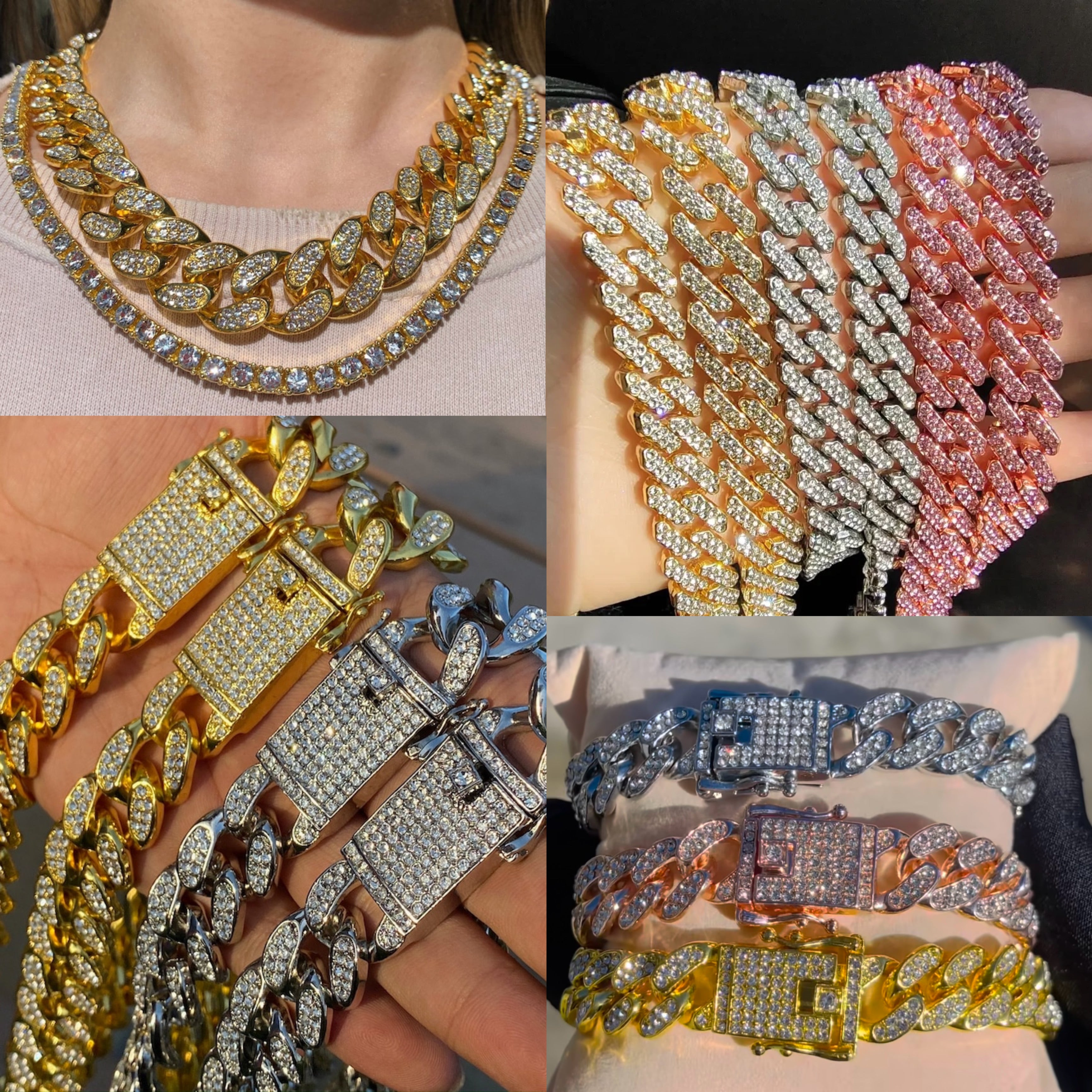 Miami Iced Cuban Links (Bracelets & Chains) 10mm – Trini Necessities